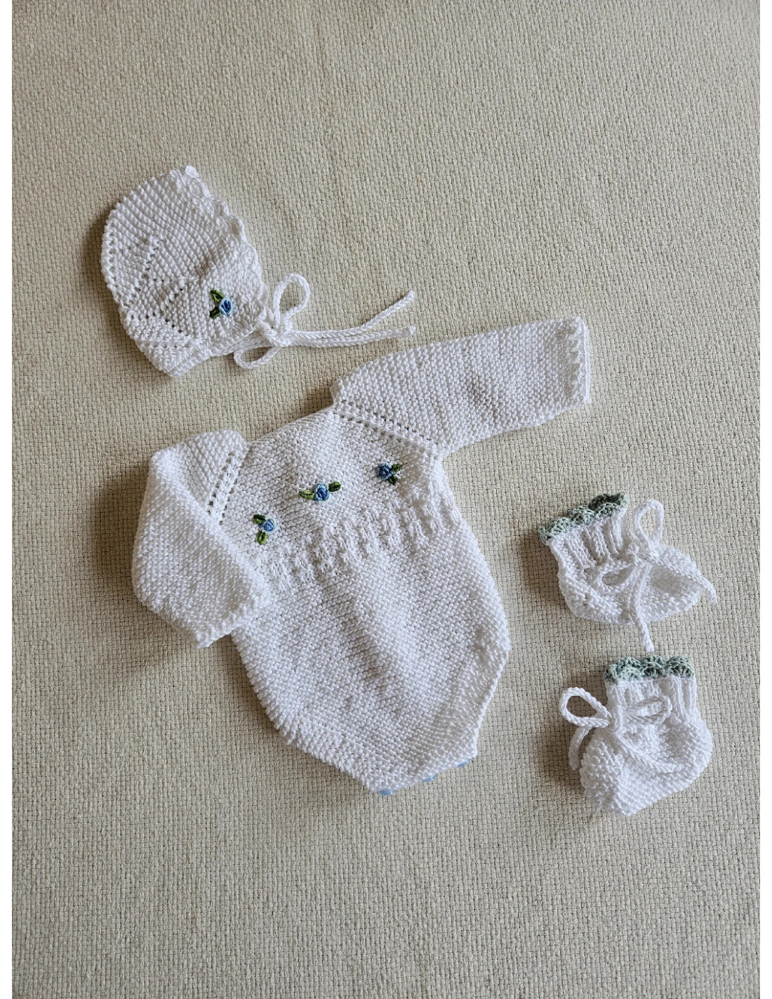 Conjunto Pelele Flores Bordadas